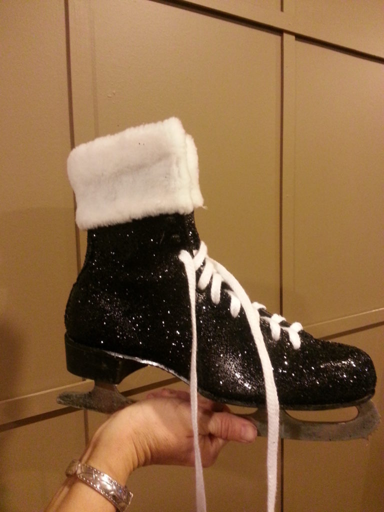 Glittered Ice Skates as Christmas and Winter Decor | The Magic Brush