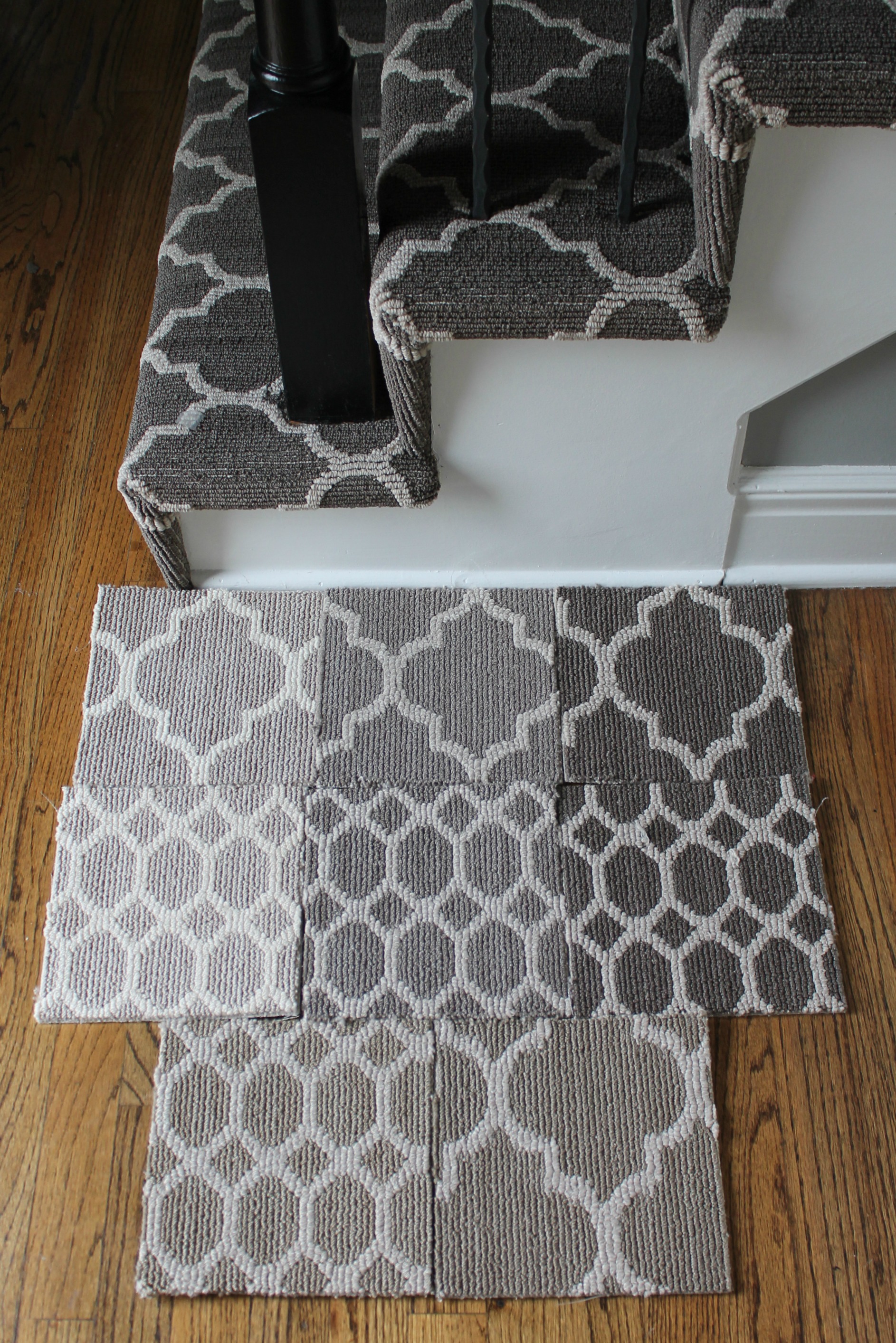 Patterned stair carpet