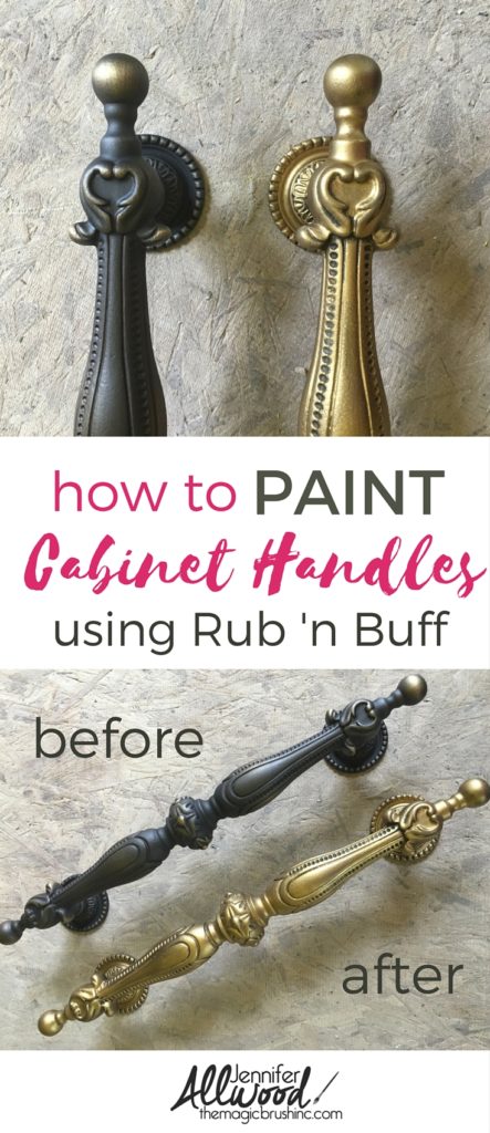 Painting Cabinet Handles - An Easy Update with Rub & Buff