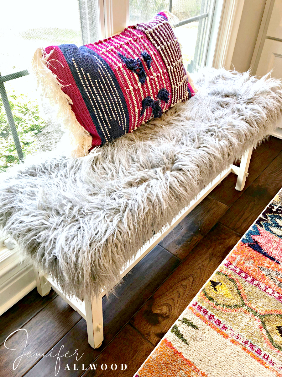 DIY Fur Covered Bench - Recovering a plain bench | Magic Brush