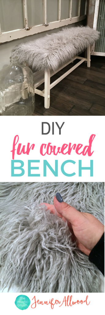 DIY Fur Covered Bench - Recovering a plain bench | Magic Brush