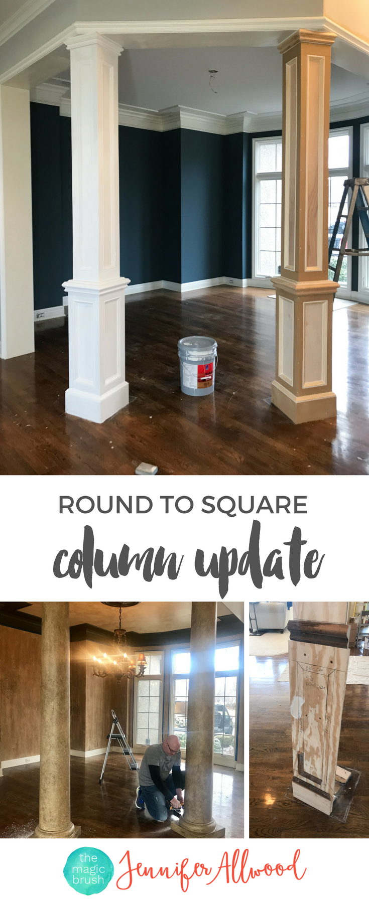 How We Updated our Interior Faux Columns | Dining Room Makeover